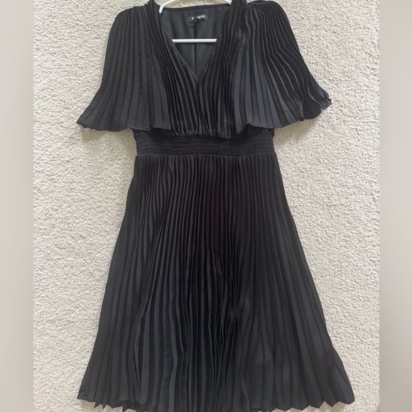 Express | Dresses | Express Black Pleated Wrap Midi Dress | Poshmark